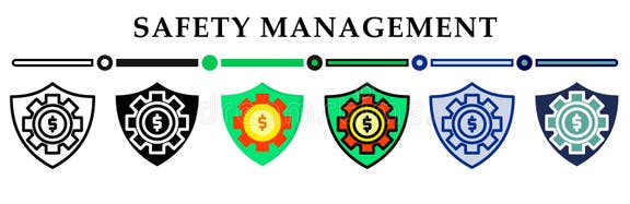 Safety Management Icon Collection on Web Banner Concept Stock Vector ...