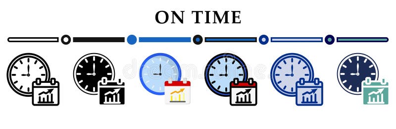 On Time Icon Collection on Web Banner Concept Stock Vector ...