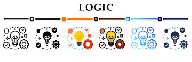 Logic Icon. Various Style Icons on Web Banner Stock Vector ...