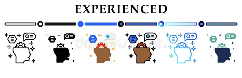 Experienced Icon. Various Style Icons with Flat, Lineal, Lineal Color ...