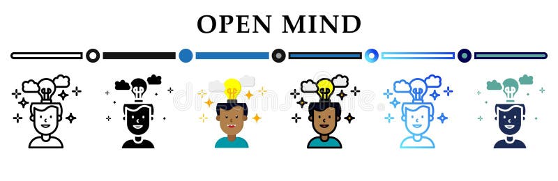 Open Mind Icon. Various Style Icons. Stock Vector - Illustration of ...