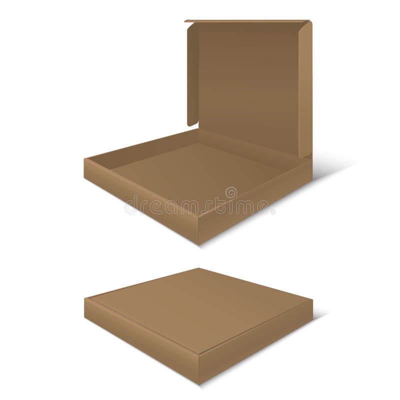 Template Blank Cardboard Pizza Boxes. Vector Stock Vector ...