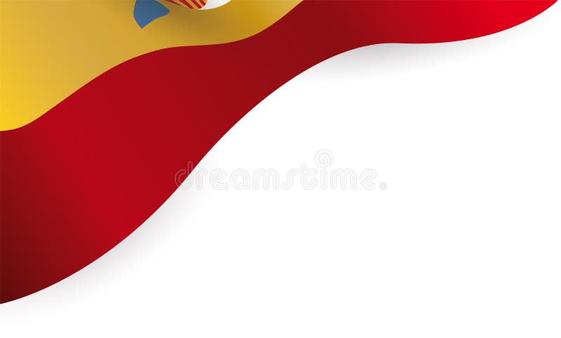 Template with Decorative Spain Flag in a Corner, Vector Illustration ...