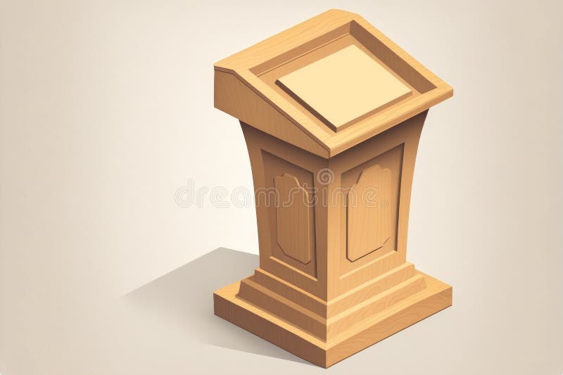 Template for a Blank Wooden Lectern, Including an Example Stock ...