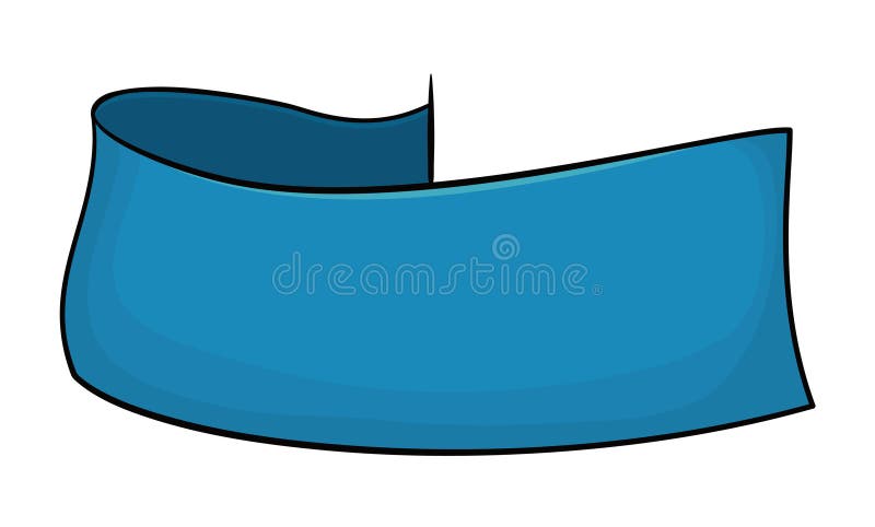 Template with Blue Curly Ribbon with Copy Space, Vector Illustration ...