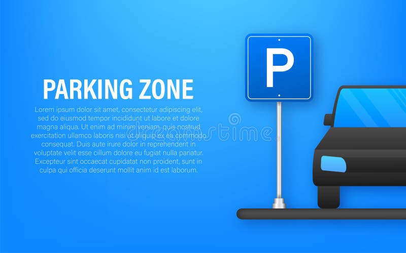 Template with Blue Parking. Logo, Icon, Label. Parking on White ...