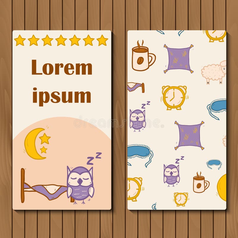 Template for Booklet or Card with Hand Drawn Sleep Stock Vector ...