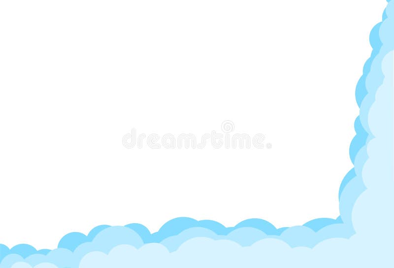 Template Border with Clouds. Shapes of White Semicircular Clouds ...