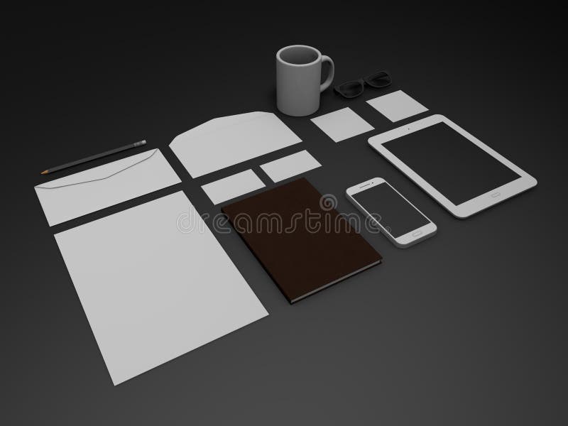 Template for Branding Identity - 3D Rendering Stock Illustration ...
