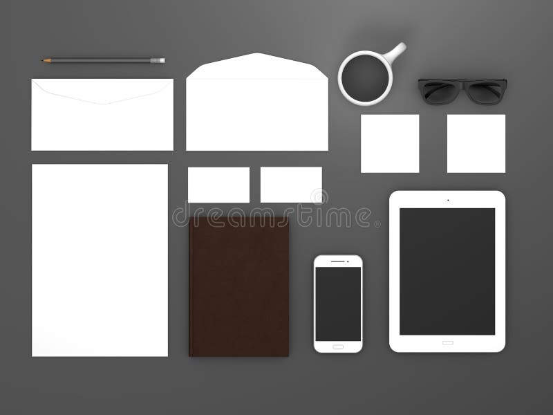 Template for Branding Identity - 3D Rendering Stock Illustration ...