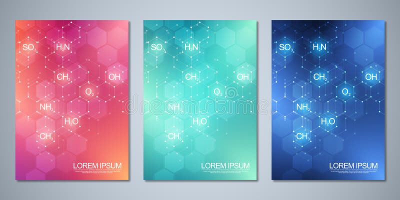 Template Brochure or Cover with Abstract Chemistry Background of ...