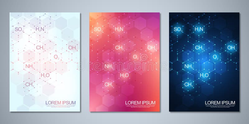 Template Brochure or Cover with Abstract Chemistry Background of ...