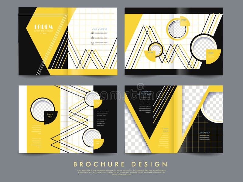 Template of Brochure Design with Spread Pages Stock Vector ...