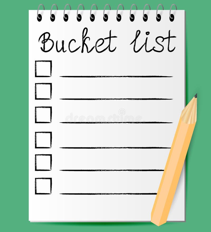 Template of Bucket List in Notepad with Pencil Stock Vector ... Template of Bucket List in Notepad with Pencil Stock Vector ...