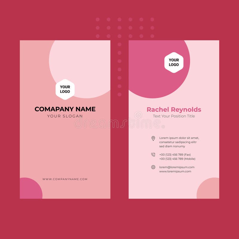 Fresh Pink Business Card Vector Template Stock Vector - Illustration of ...