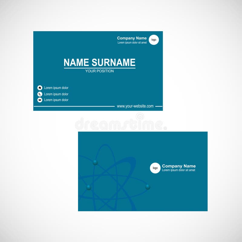 Template Business Card Vector Design Blue Color Stock Vector ...