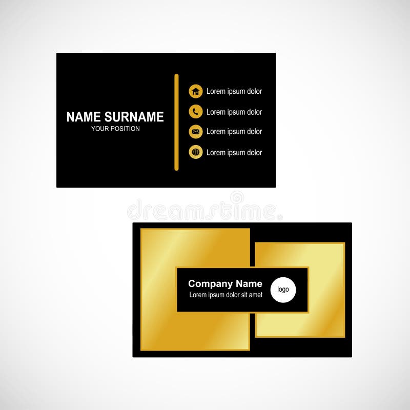 Template Business Card Vector Design Gold Color Stock Illustration ...