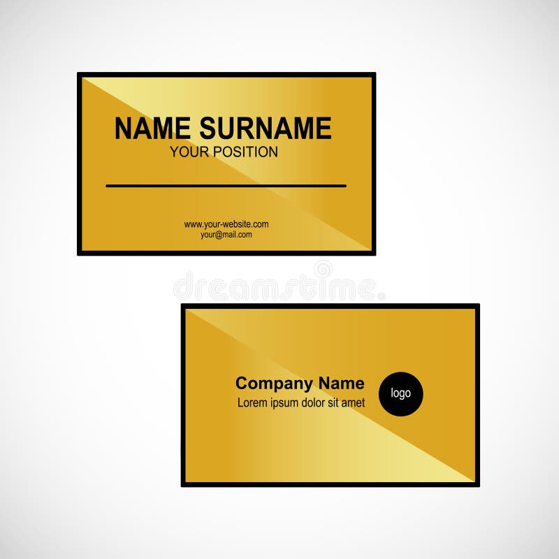 Template Business Card Vector Design Gold Color Stock Illustration ...