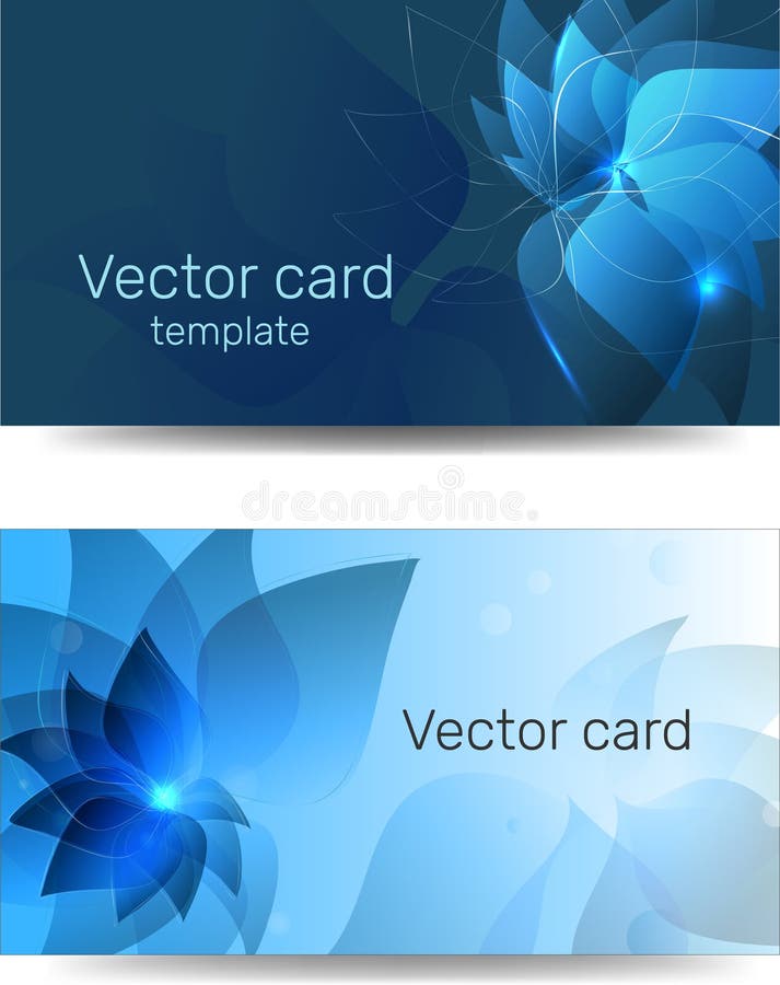 Template of Business Cards in Blue Color with a Design Element. Text ...