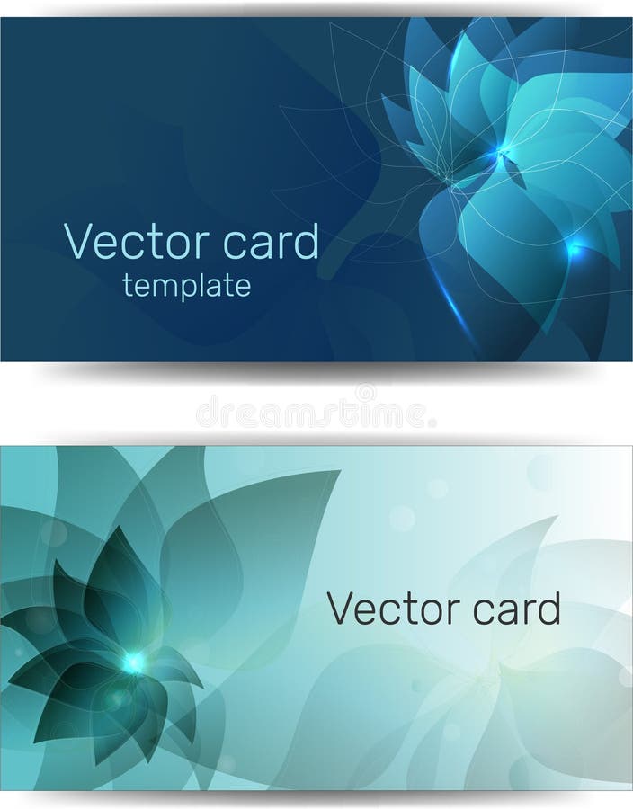 Template of Business Cards in Blue Color with a Design Element. Text ...