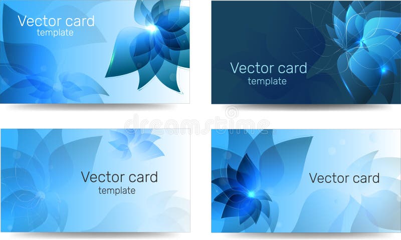 Template of Business Cards in Blue Color with a Design Element. Text ...