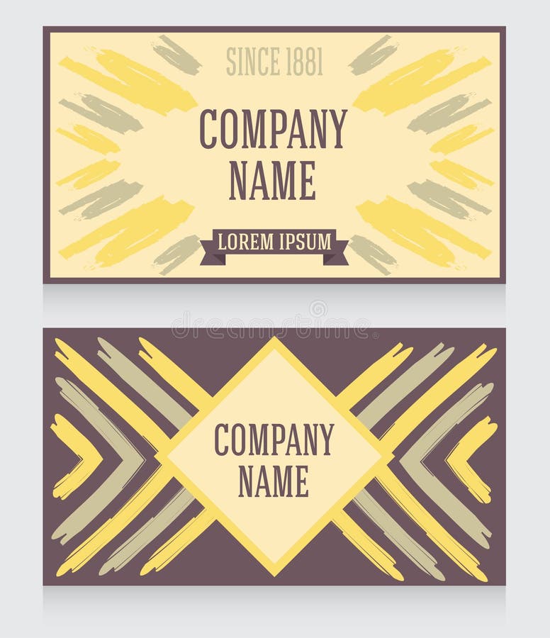 Template for Business Cards with Hand Drawn Elements Stock Vector ...