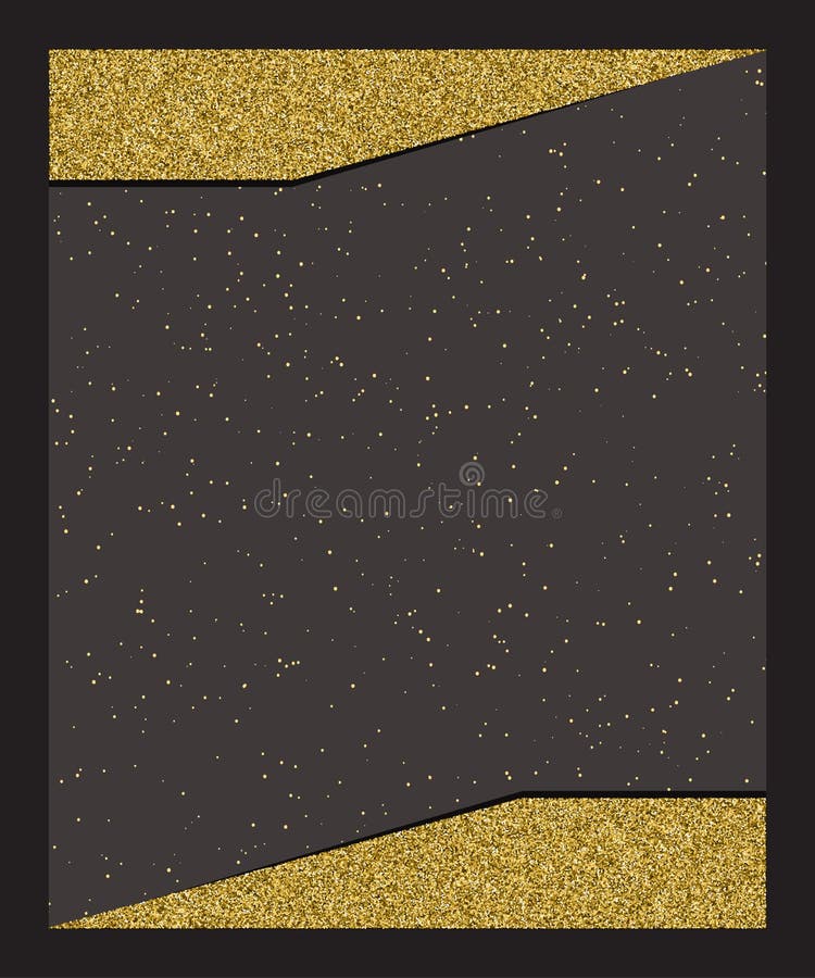 Template for Business Greeting Offer Card. Gold Shining Frame Stock ...