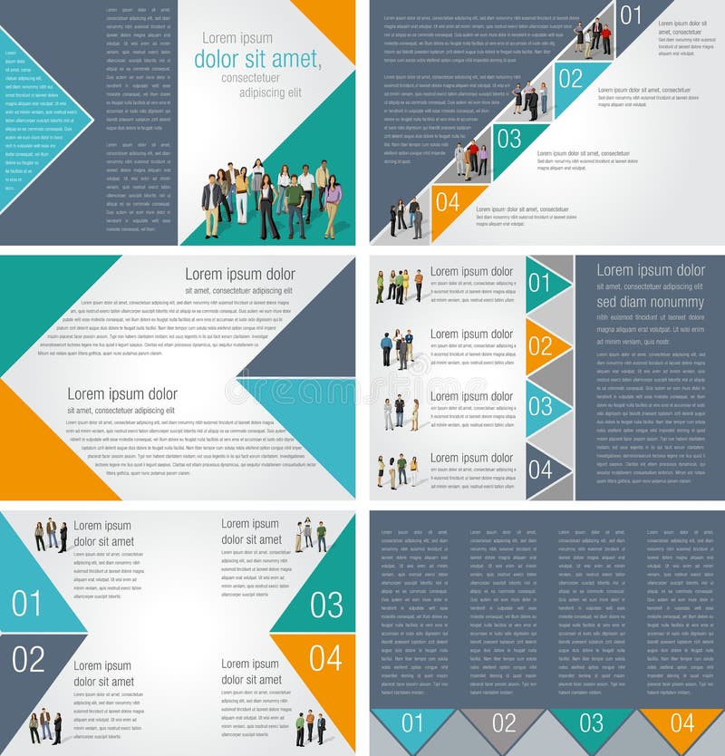 Template with Business People. Stock Vector - Illustration of layout ...