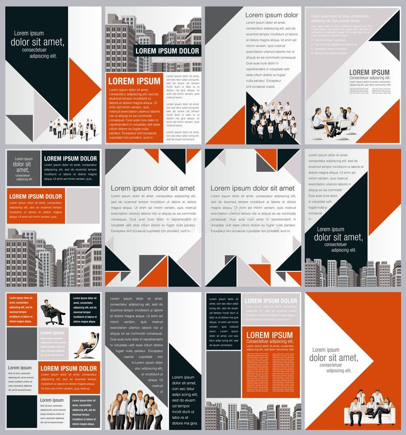 Template with Business People. Stock Vector - Illustration of brochure ...