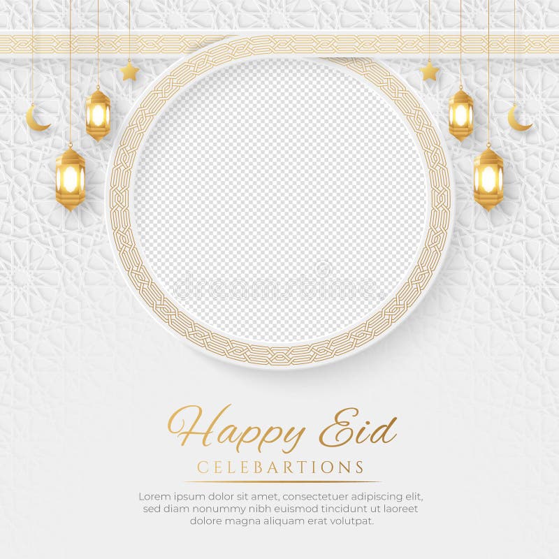 Happy Eid Islamic Social Media Post Design with Empty Space for Photo ...