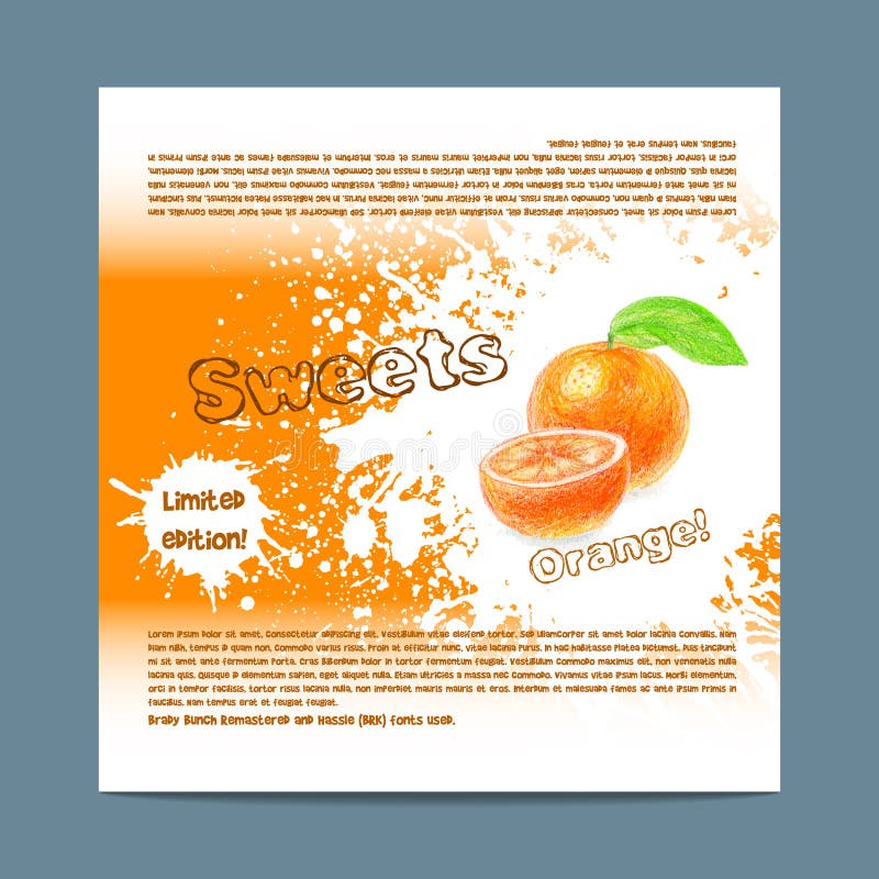 Template Candy Packaging. Orange Sweets Stock Vector - Illustration of ...