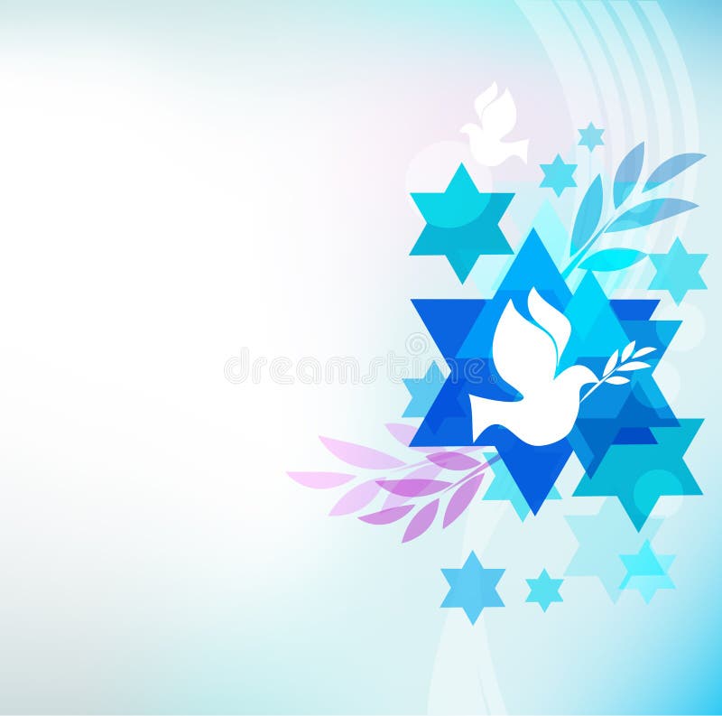 Template Card with Jewish Symbols Stock Vector - Illustration of ...