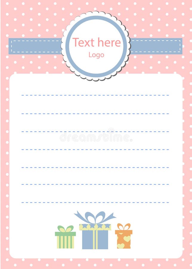 Template for Card, Note, Diary and Scrapbook. Stock Illustration ...