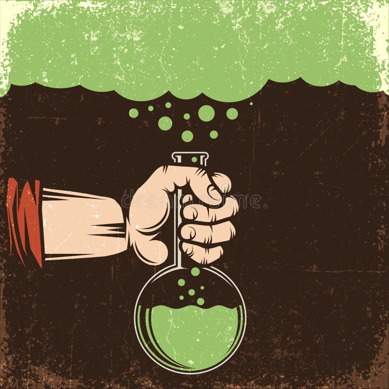 Template for a Chemical Poster - a Hand Holding a Flask with Liquid ...