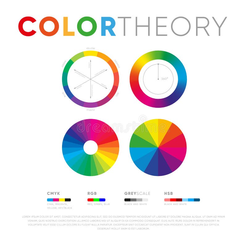 Template with Circles of Color Theory Stock Illustration - Illustration ...