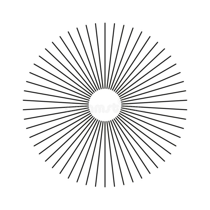 Template of Circular Lines. Radial Circle Lines. Sun Star Rays Symbol ...