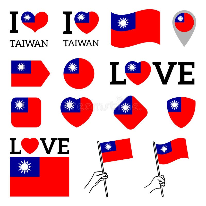 Flag of Taiwan. Set of Vector Flags Stock Vector - Illustration of ...