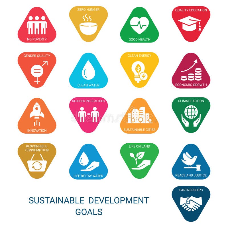 Icons Set .Sustainable Development Goals. Stock Vector - Illustration ...