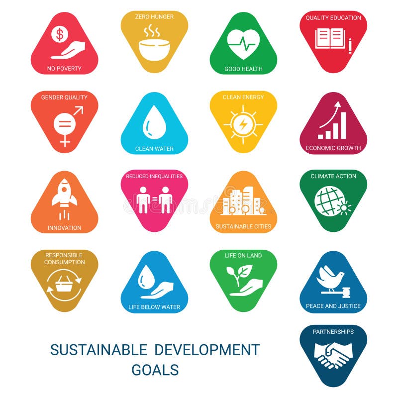 Icons Set .Sustainable Development Goals. Stock Vector - Illustration ...