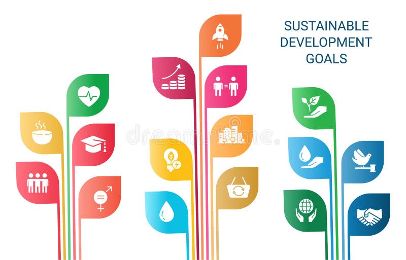 Icons Set .Sustainable Development Goals. Stock Vector - Illustration ...