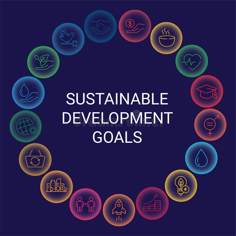 Icons Set .Sustainable Development Goals. Stock Vector - Illustration ...
