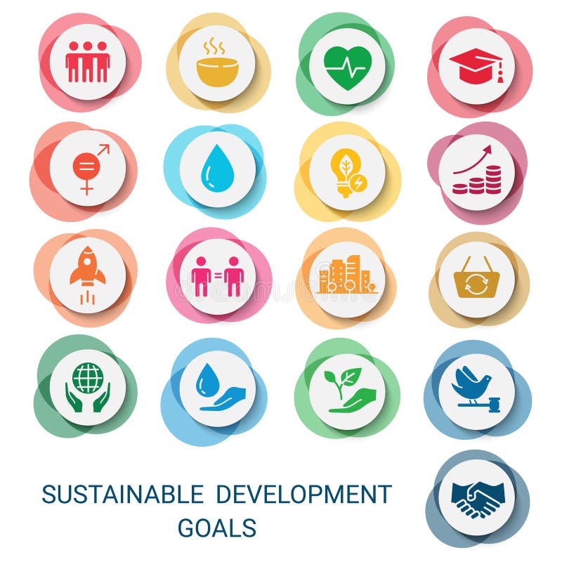 Icons Set .Sustainable Development Goals. Stock Vector - Illustration ...