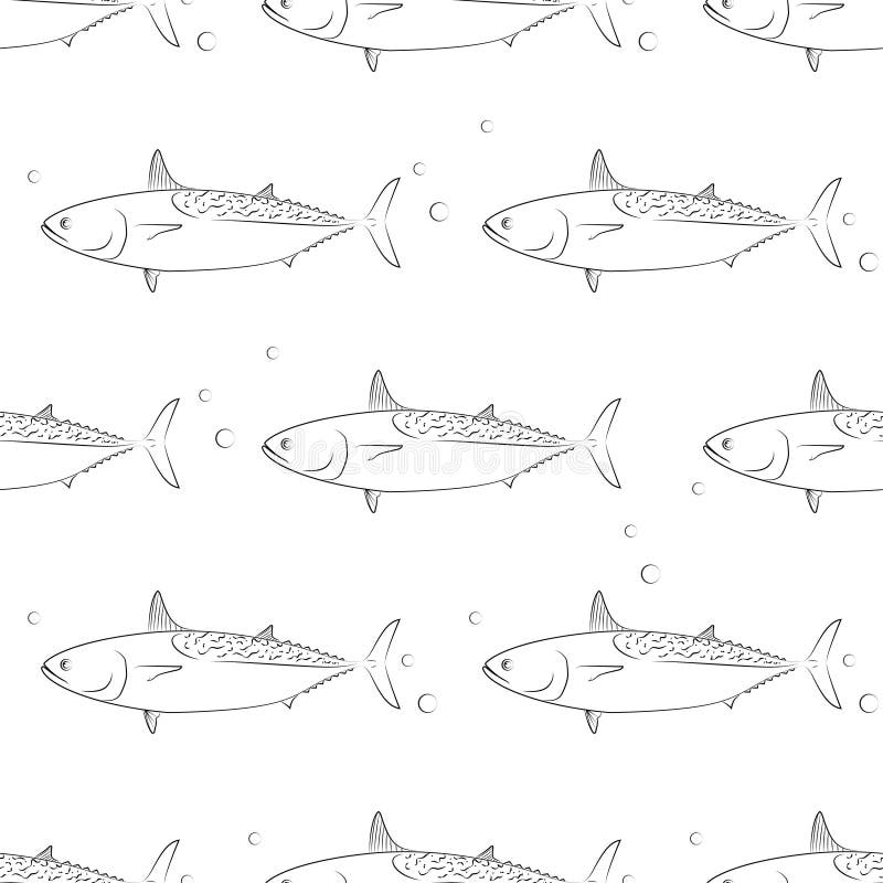 Tuna Fish. Mackerel Tuna stock vector. Illustration of market - 179838688
