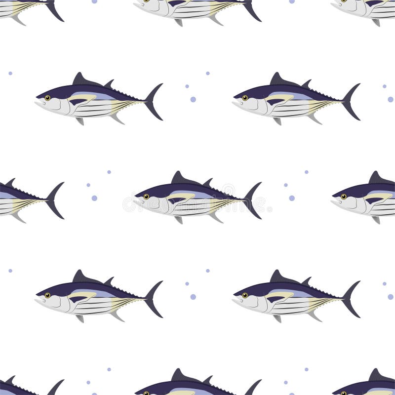 Tuna. Skipjack Tuna. Commercial Fish Species Stock Vector ...