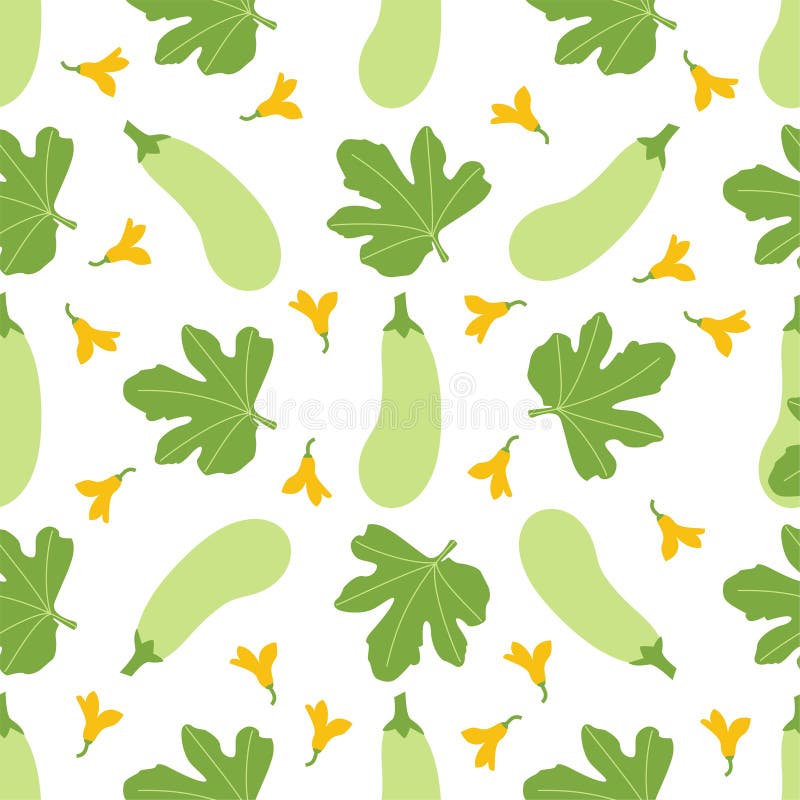 Cartoon Zucchini. Colored Seamless Vector Patterns Stock Vector ...