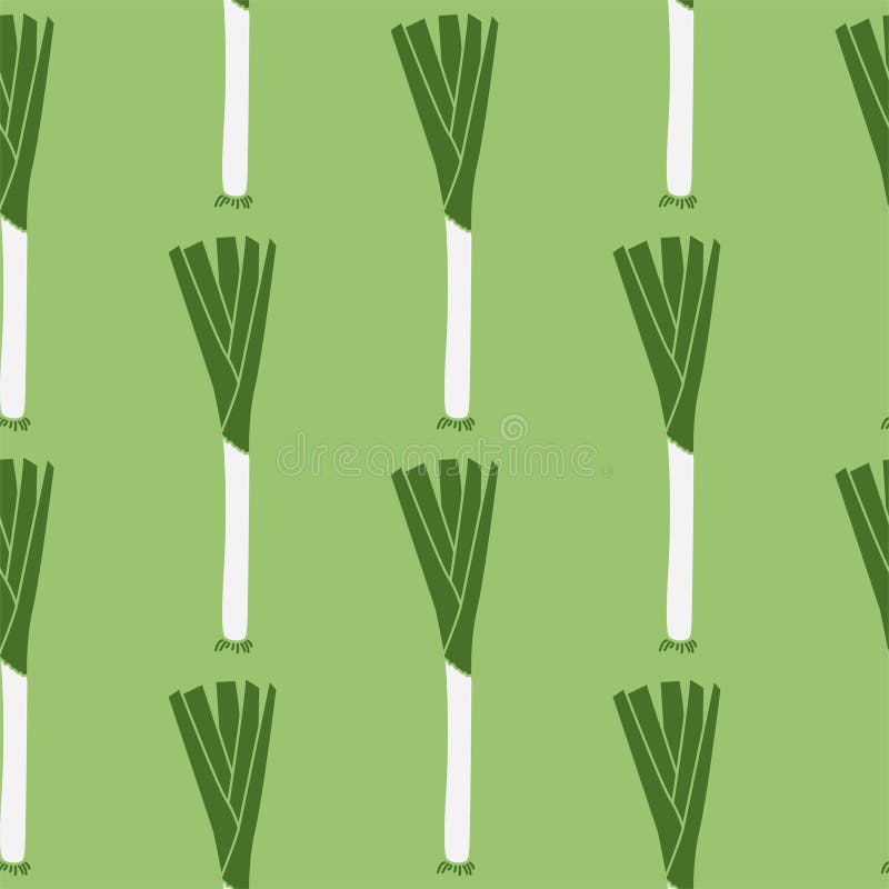 Cartoon Leek. Colored Seamless Vector Patterns Stock Vector ...