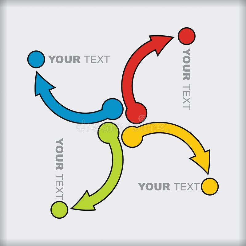 Template with color arrows stock vector. Illustration of template ...