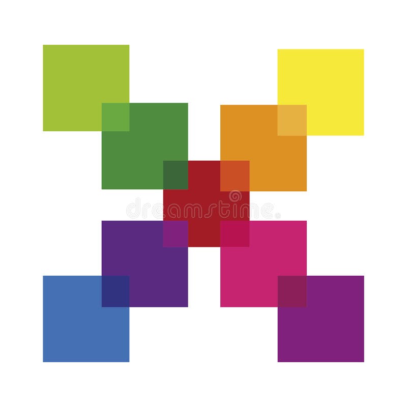 Template with Colored Squares. Gradient Color. Digital Space. Vector ...