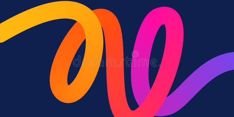 Template with Colorful Gradient Squiggles Shapes. Stock Illustration ...