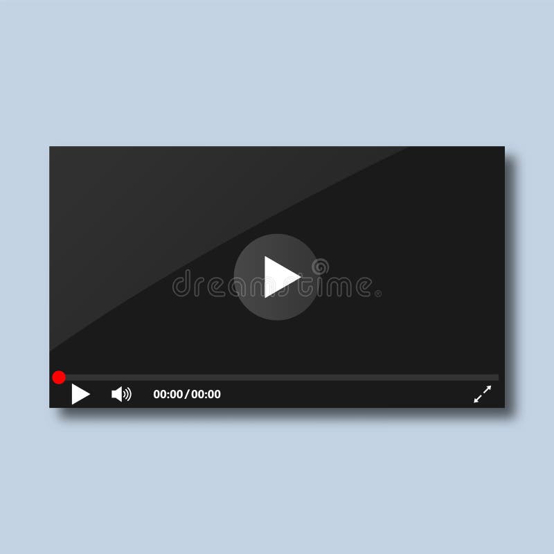 Template Colorful Video Player. PC Social Media Interface. Desktop Web ...